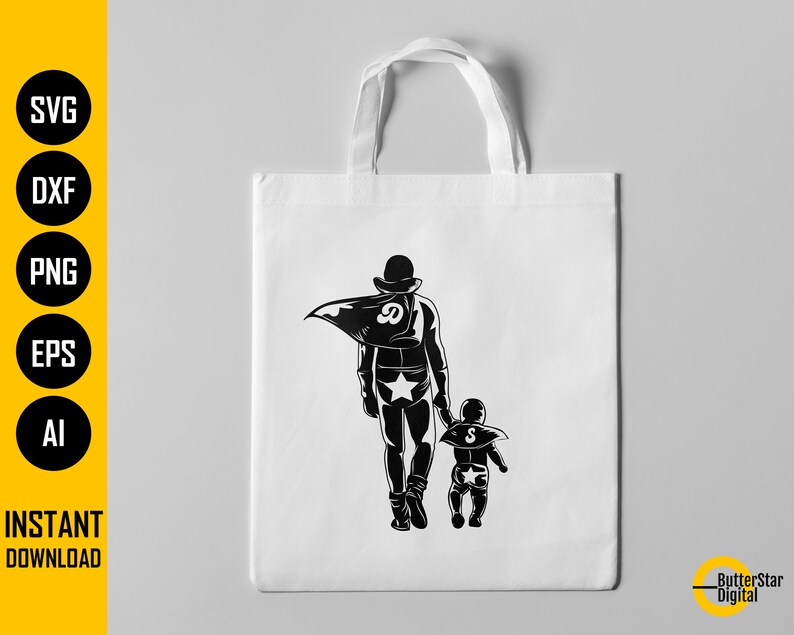 Super Dad and Son SVG Superheroes SVG Cute Parent Decal | Etsy