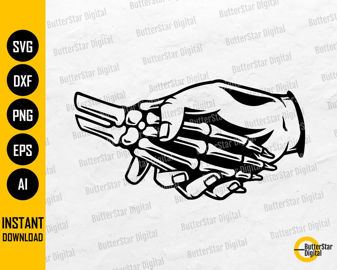 Handshake With Skeleton SVG Shake Hands SVG Gothic Bones T-shirt Decal ...