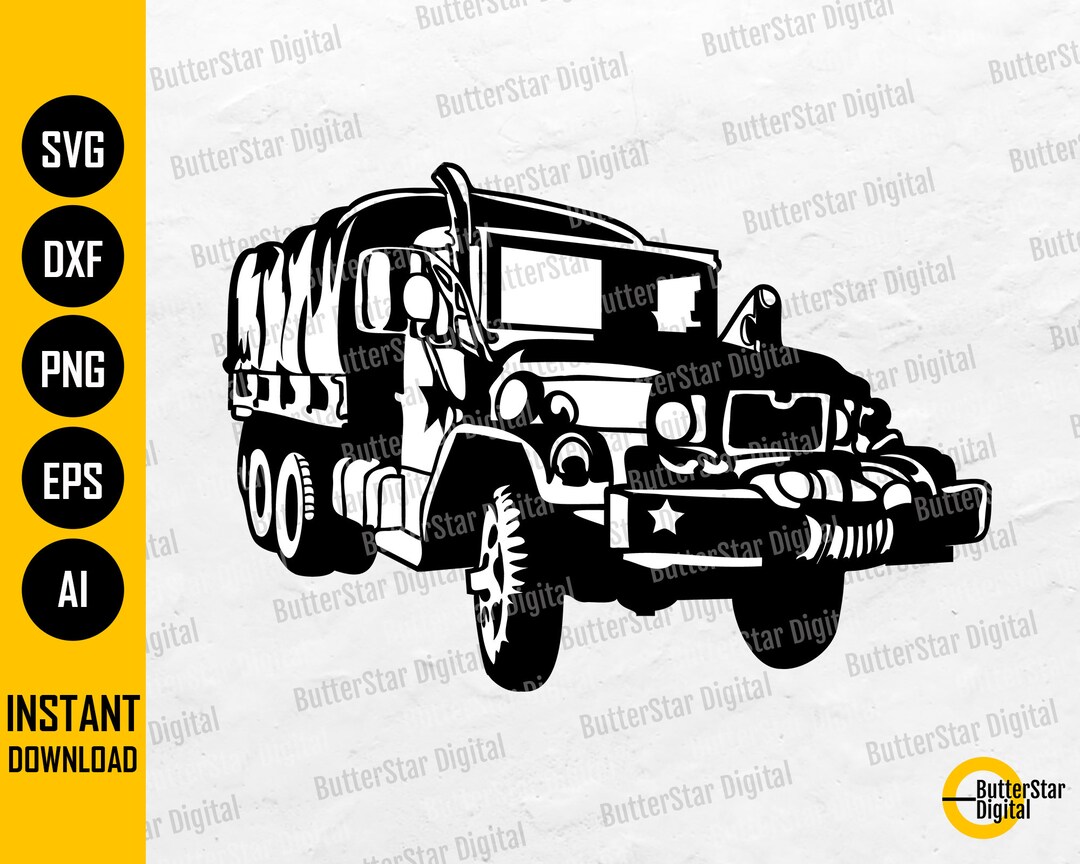Army Truck SVG | Military SVG | Soldier War Transportation Vehicle ...
