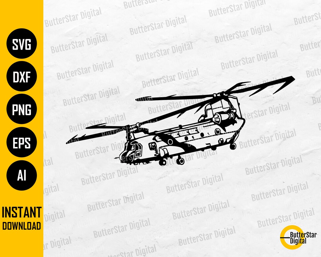 Chinook Helicopter SVG | Army Military Decal Sticker Graphics ...