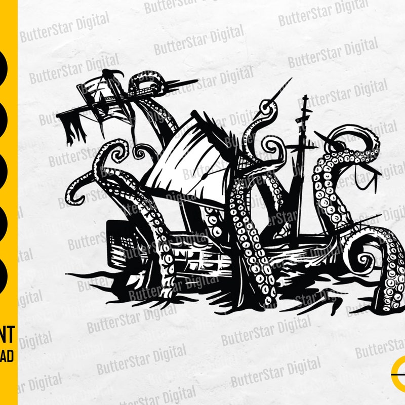 Kraken Svg - Etsy