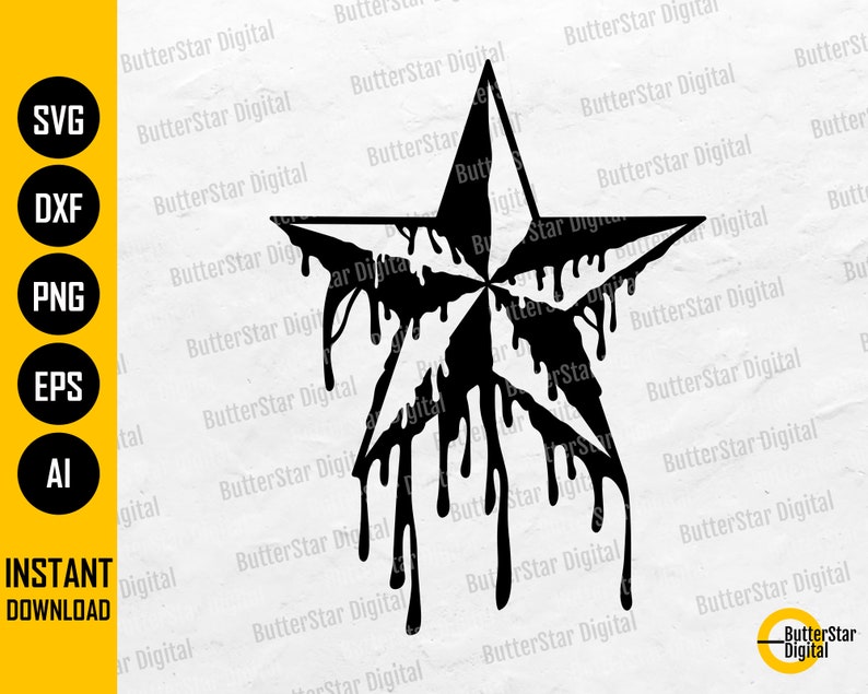 Dripping Nautical Star SVG Celestial Decal T-shirt Sticker - Etsy