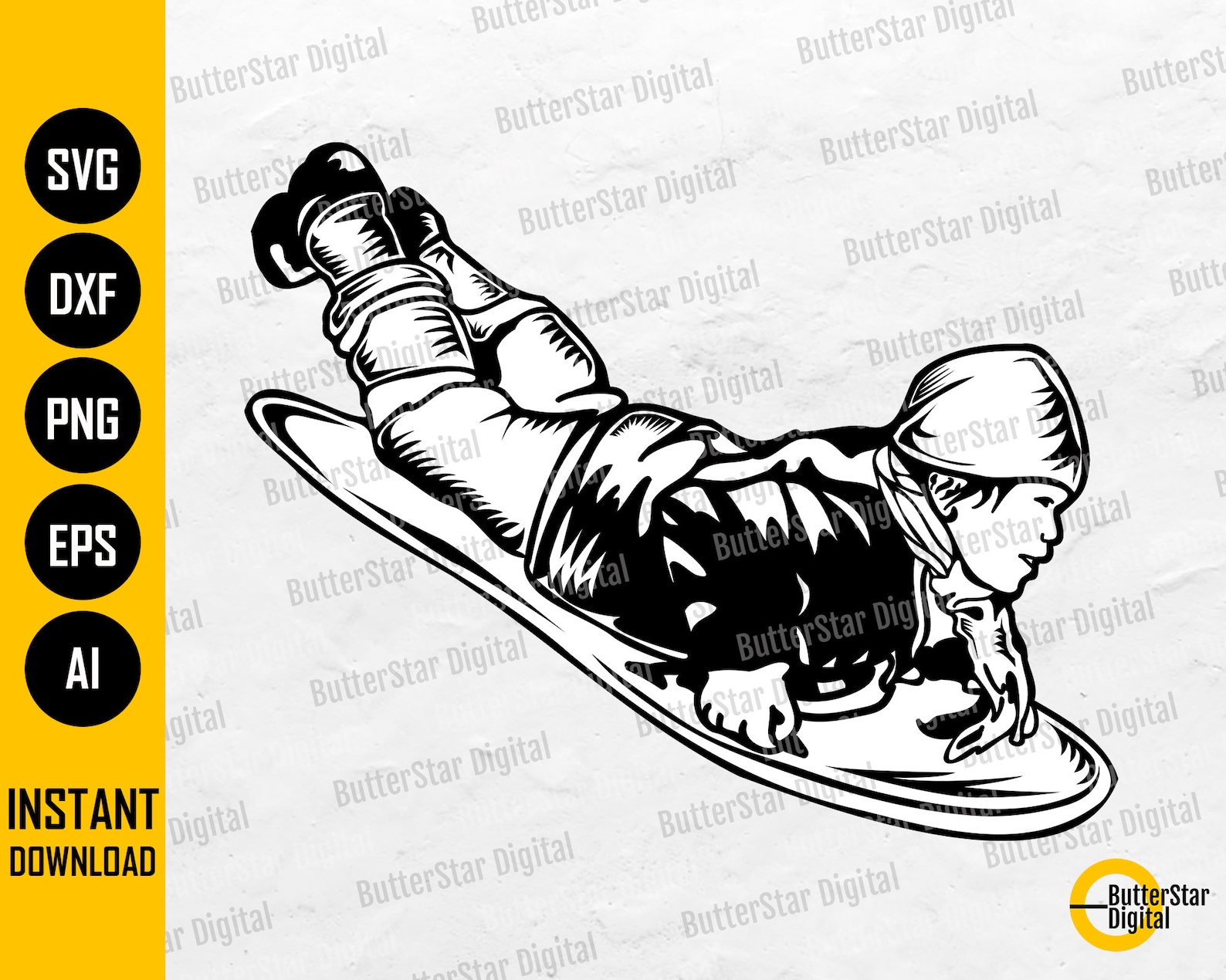 Kid Sledding SVG Fun Winter SVG Snow Sled Illustration | Etsy