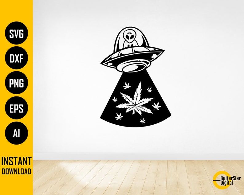 UFO Harvesting Weed SVG Cannabis Alien Svg 420 Stoned Pot - Etsy Canada
