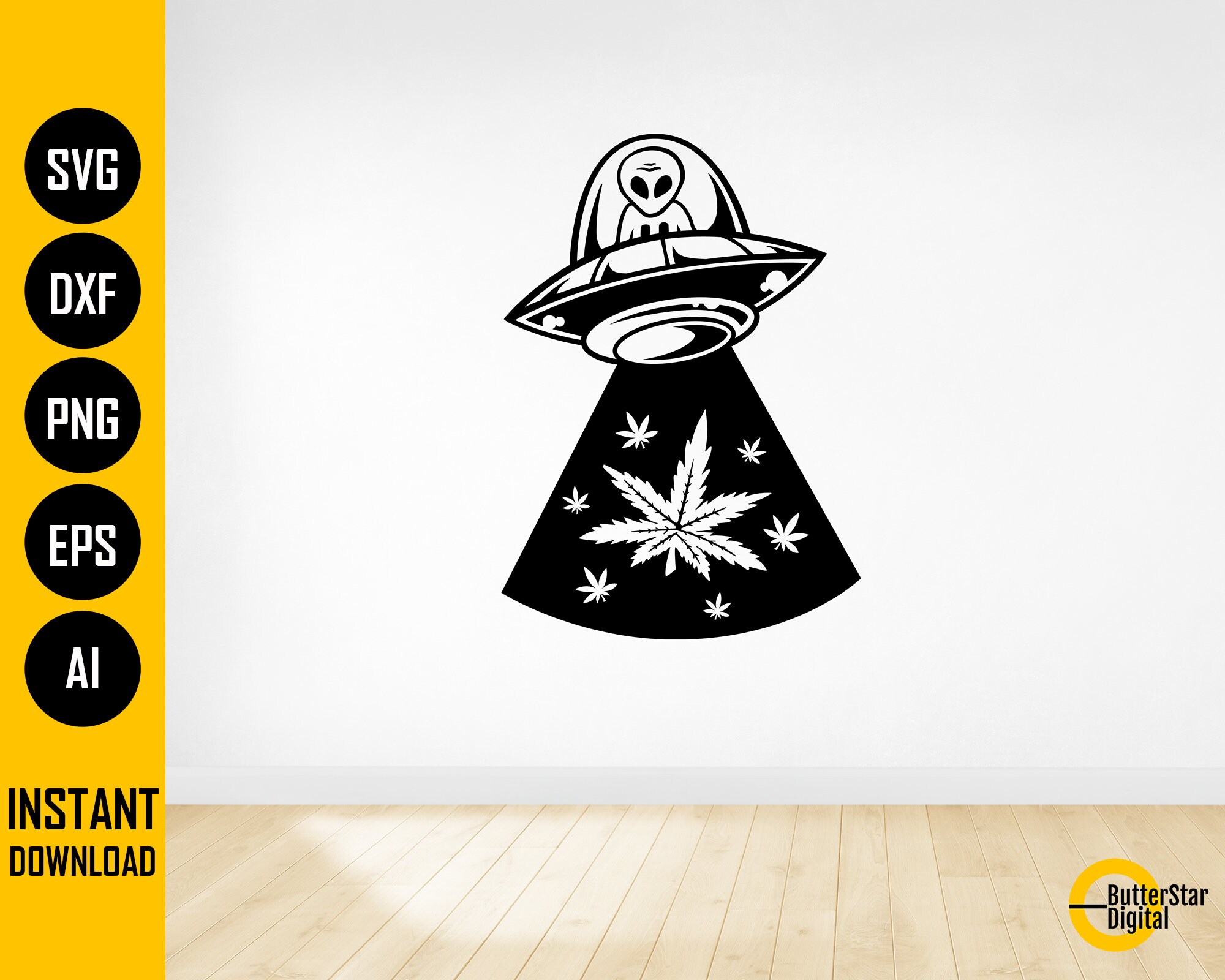 UFO Harvesting Weed SVG Cannabis Alien Svg 420 Stoned Pot - Etsy Canada