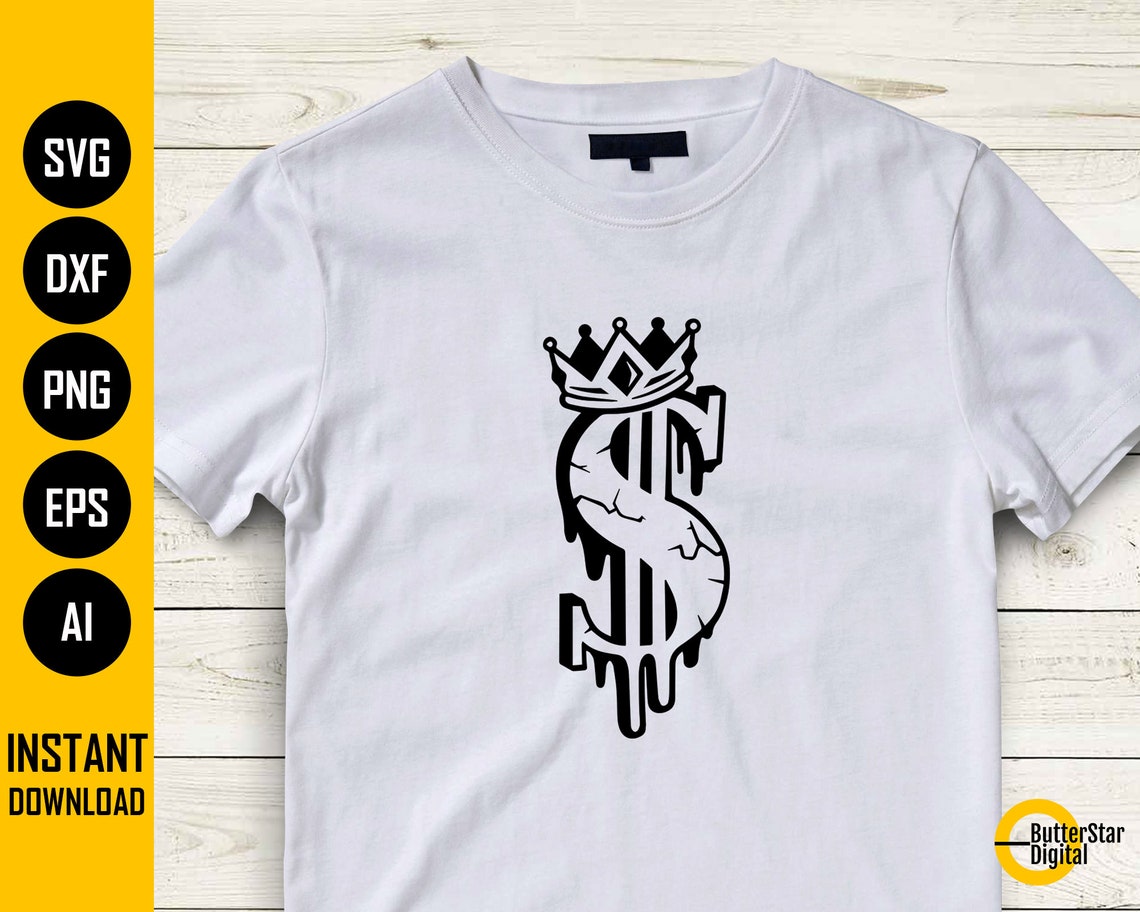 Dollar King SVG | Dripping USD Sign SVG | Hipster Hip Hop Rap Rapper ...
