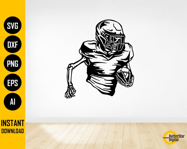 Skeleton Football Player SVG Football SVG Skull Sport - Etsy