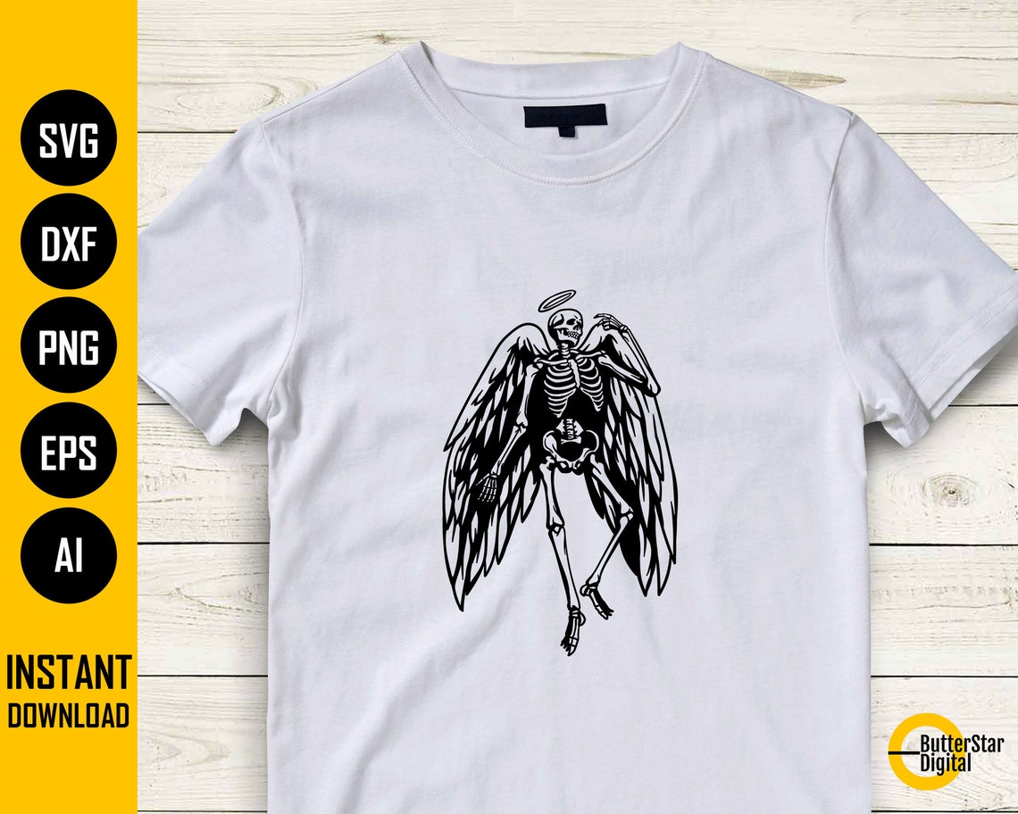 Angel Skeleton SVG | Heaven SVG | Graveyard Loved One Grave Soul Ghost ...