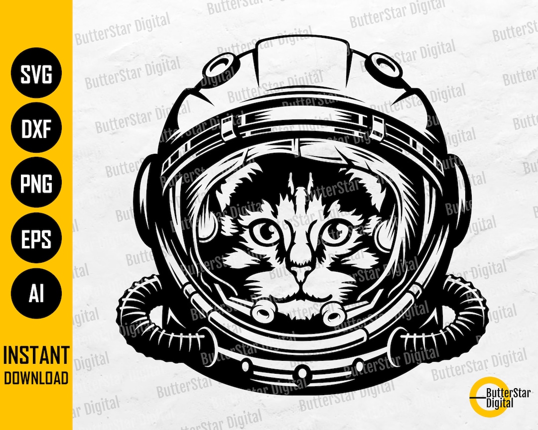 Space Cat Astronaut SVG Cool Animal Decals T-shirt Sticker Graphics ...
