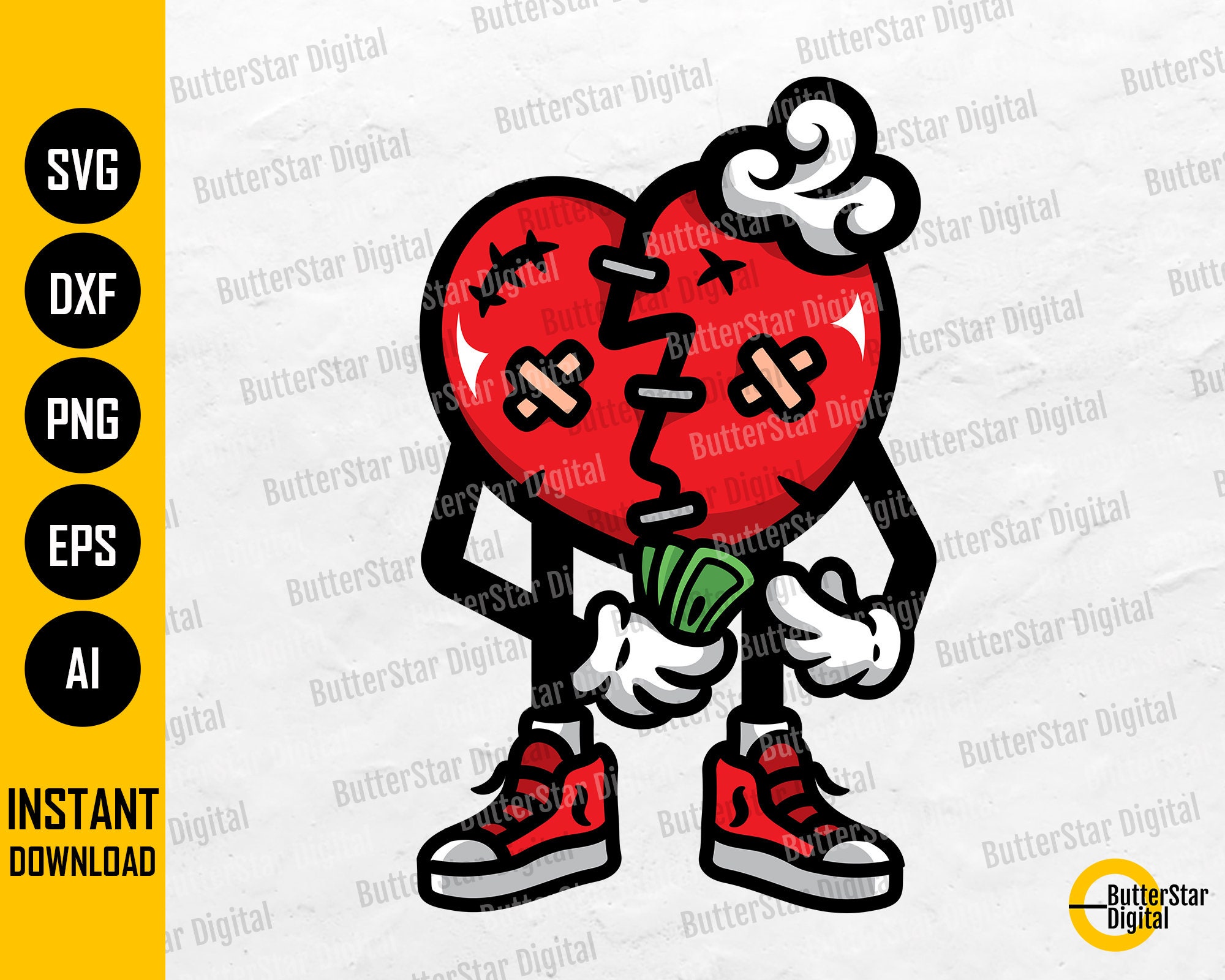 Heartless Gangster Heart Character SVG | Rich Savage Hip Hop Rap Rapper ...
