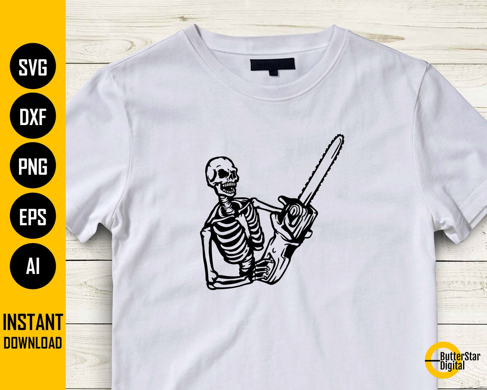 Skeleton With Chainsaw SVG Logger SVG Lumberjack SVG - Etsy