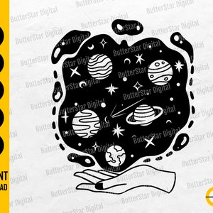 Hand With Planets SVG | Space SVG | Galaxy SVG | Stars Heavens Cosmos ...
