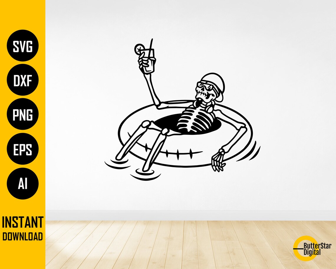 Floating Skeleton SVG Sunglass Skull SVG Floater SVG - Etsy