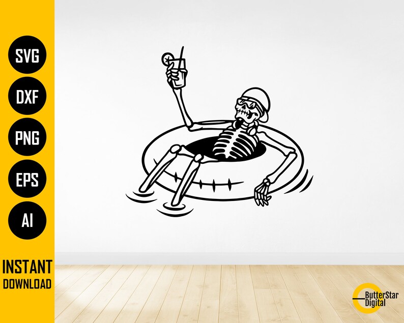 Floating Skeleton SVG Sunglass Skull SVG Floater SVG - Etsy