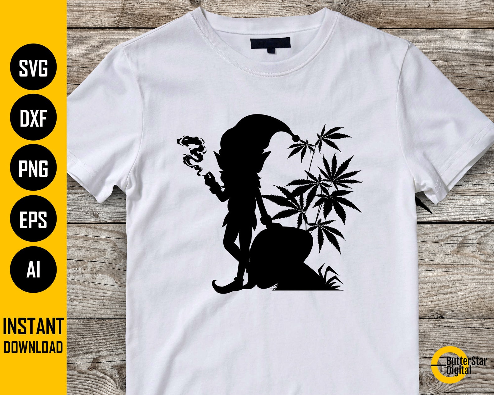 Elf Smoking Weed SVG Christmas Cannabis SVG Smoke - Etsy UK