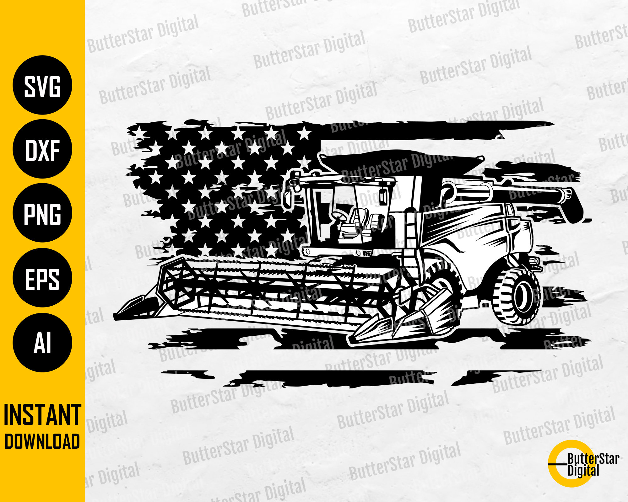 US Combine Harvester SVG USA Combine Svg Us Wheat | Etsy Ireland