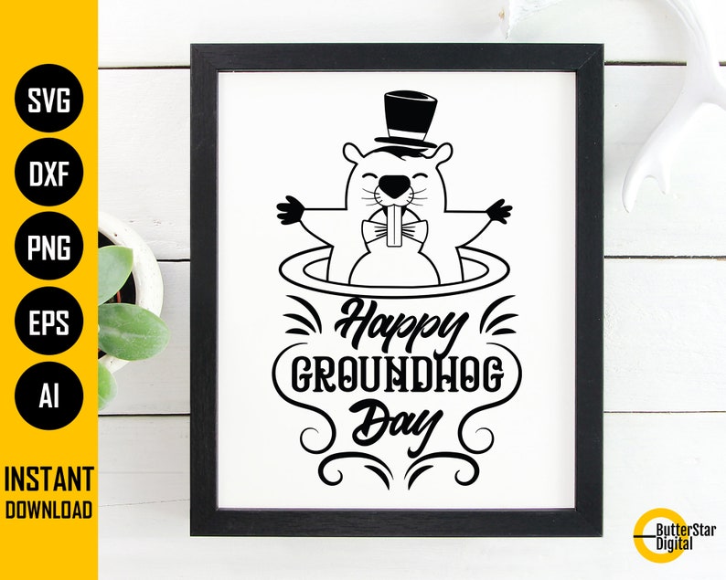 Happy Groundhog Day SVG Spring Sign T-shirt Decor Decoration - Etsy