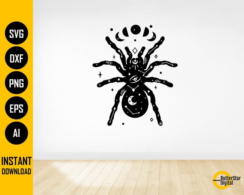 Celestial Spider SVG Zodiac SVG Sun Moon Stars Heavens Sky - Etsy