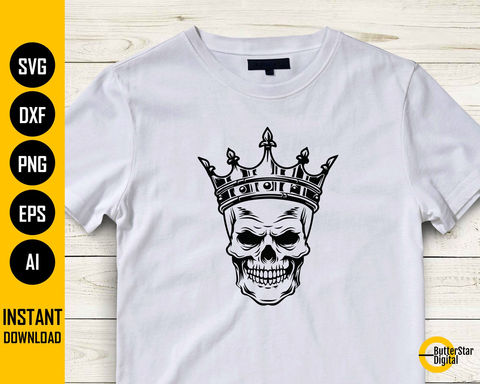 Skull King SVG Skull With Crown SVG Skeleton SVG Ruler - Etsy