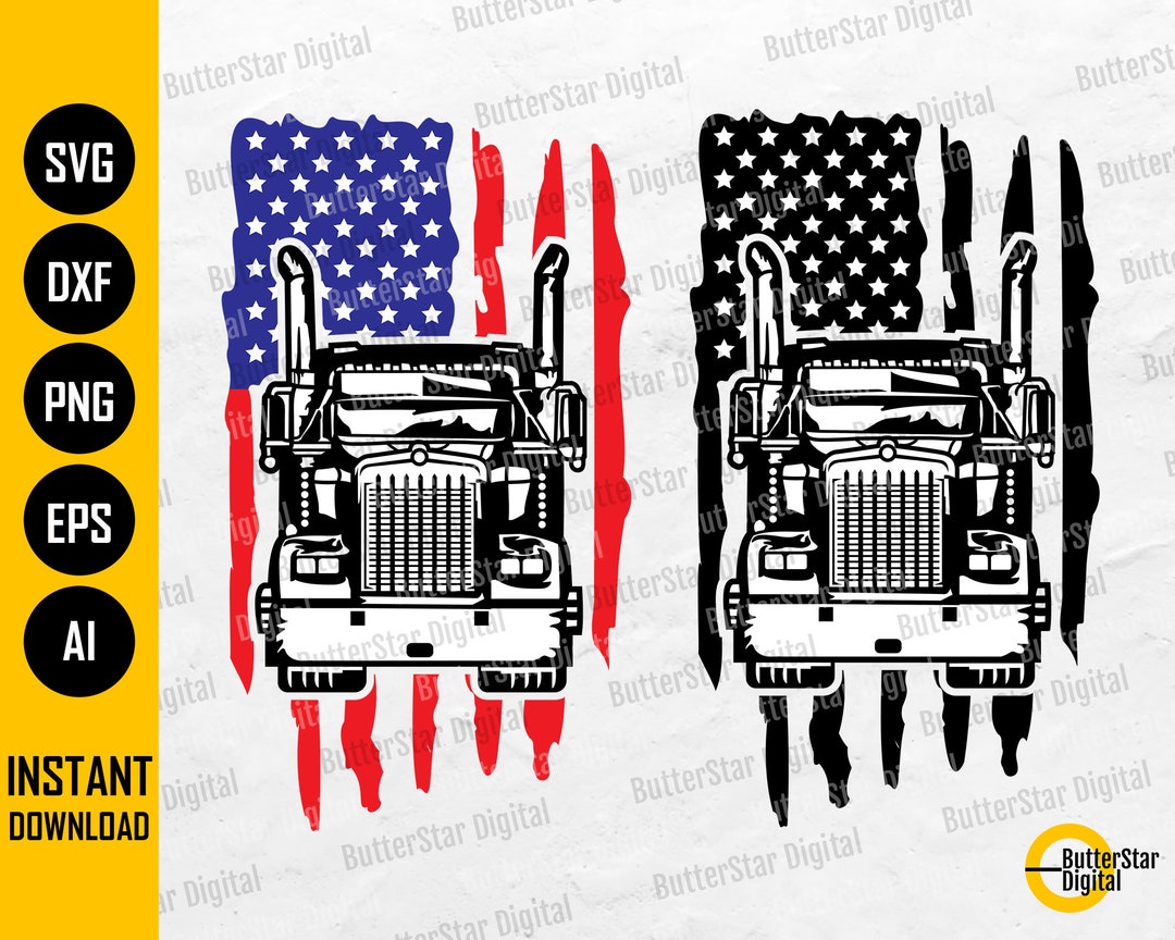 US Semi Truck SVG | American Truck Driver Svg | USA Flag Trucker Big ...