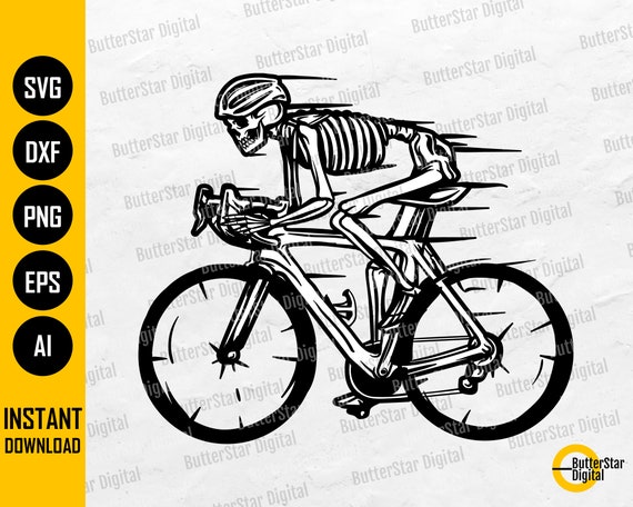 Skeleton Riding Bicycle SVG Cycling SVG Bike SVG Racing | Etsy