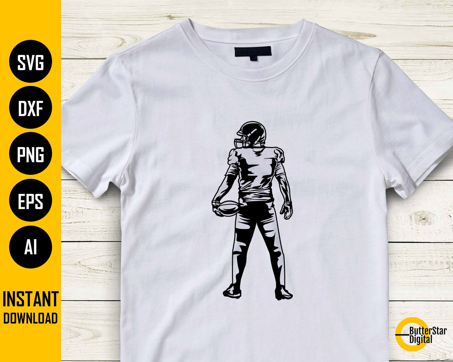 Football Player With Ball SVG Quarterback SVG Sports - Etsy