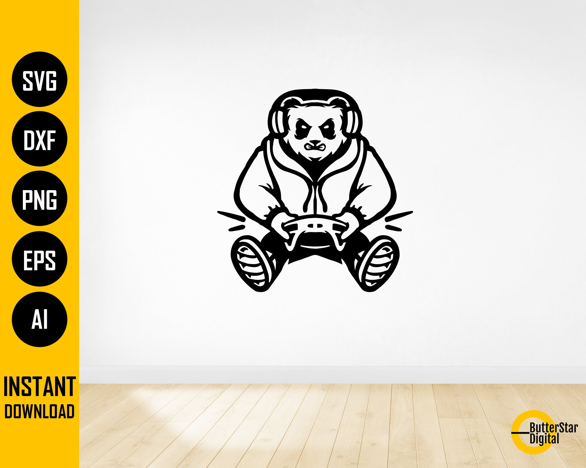 Gamer Panda SVG | Video Games SVG | Gaming T-shirt Decal Sticker Gift ...