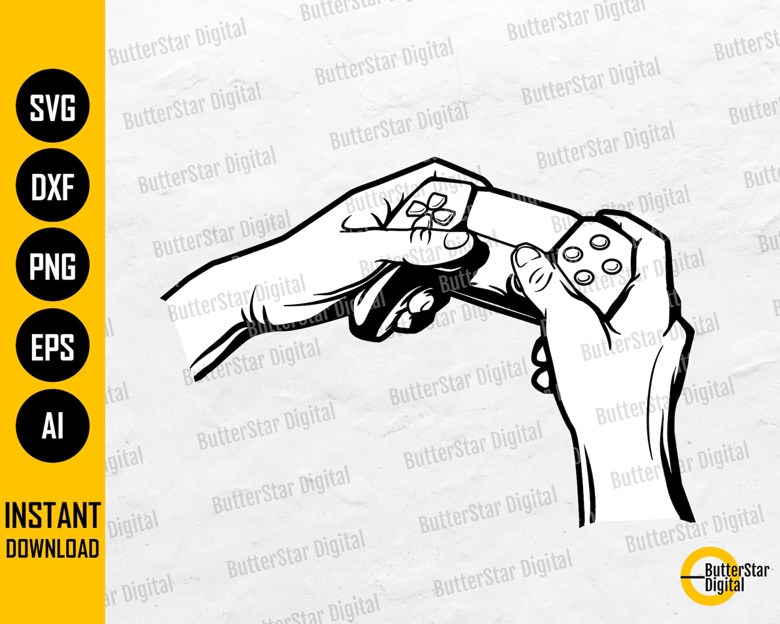 Video Gamer Hands SVG | Playing Videogames SVG | Controller Joystick ...