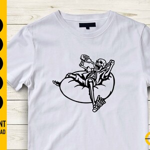 Bean Bag Skeleton SVG | Beach Skull SVG | Floater SVG | Beer Drink ...