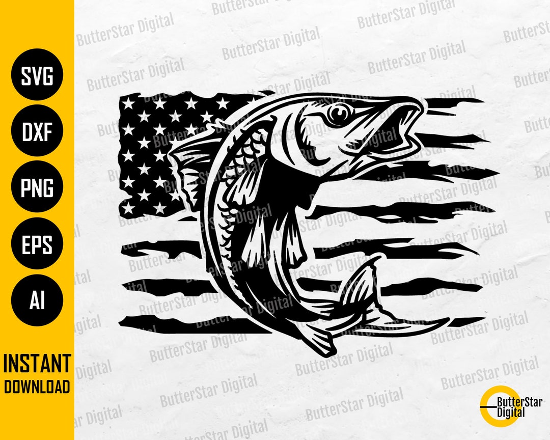 US Snook Svg | USA Flag Fish Svg | US Fishing Svg | Us Angling Svg ...