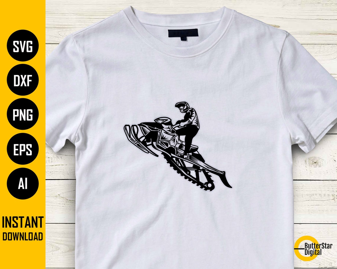 Snowmobile Jump SVG | Snowmobiler SVG | Winter Sports Illustration ...