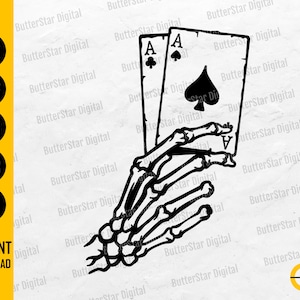 Skeleton Hand With Pocket Aces SVG | Playing Cards Decal T-shirt Tattoo ...