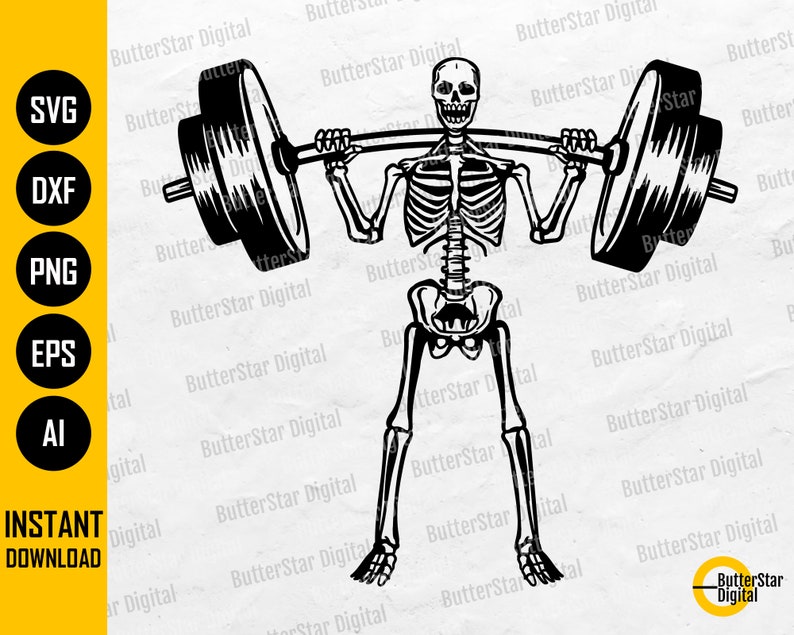 Skeleton Barbell Back Squat SVG Workout Decal Vinyl Stencil - Etsy