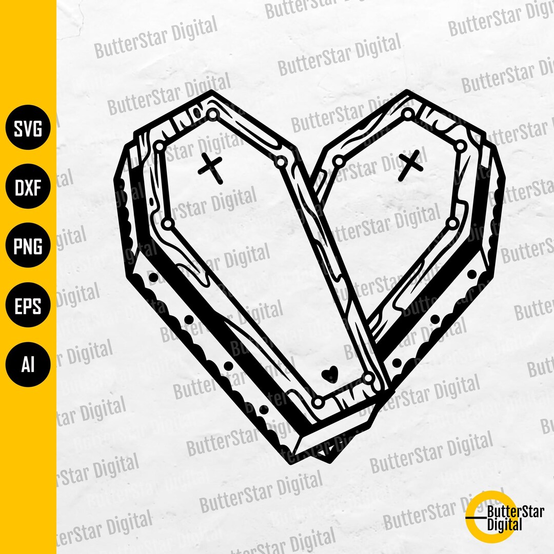 Coffins Heart SVG | Caskets SVG | Gothic Love SVG | Cricut Cutting ...