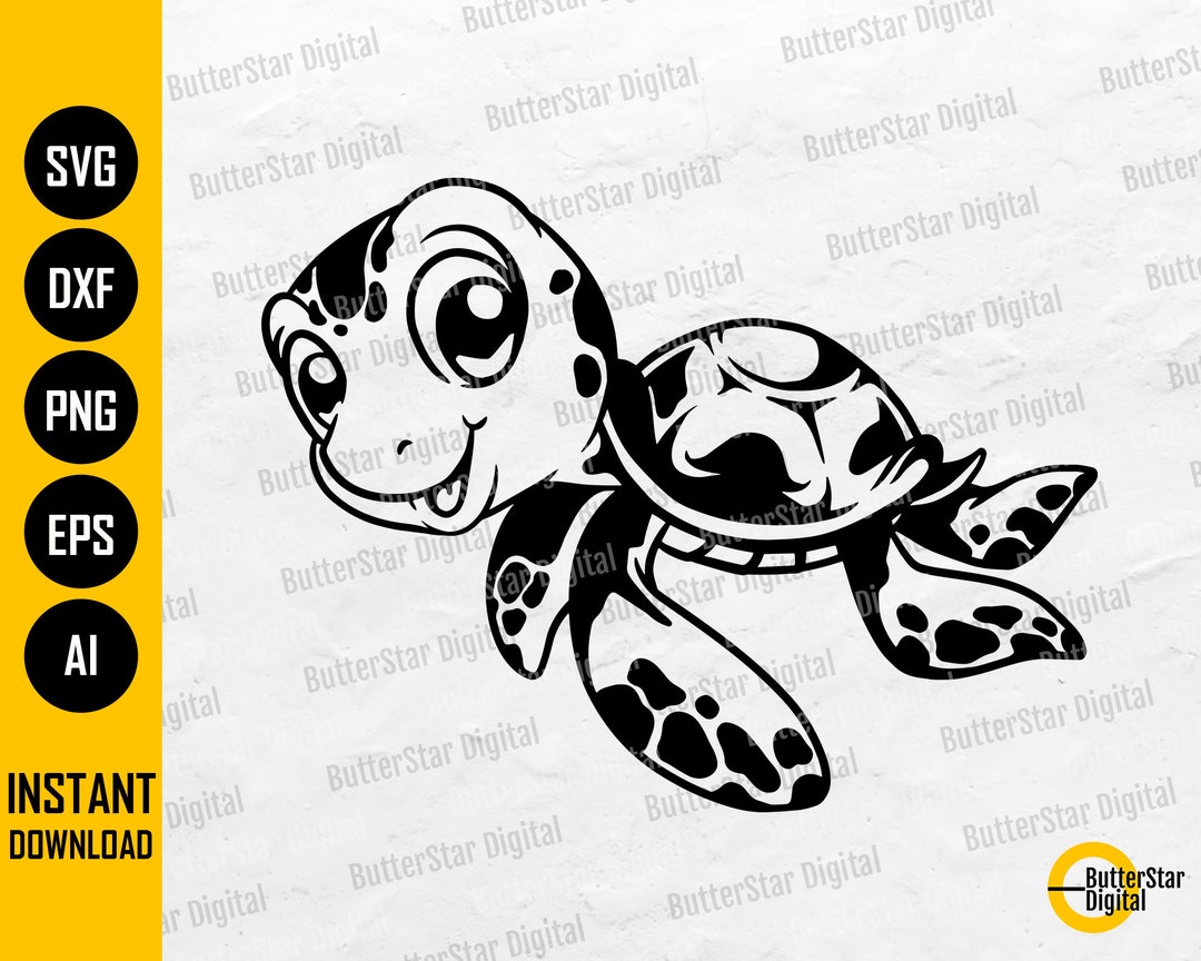 Cute Baby Turtle SVG | Swim Water Summer Island Dive Sea Ocean Waves ...