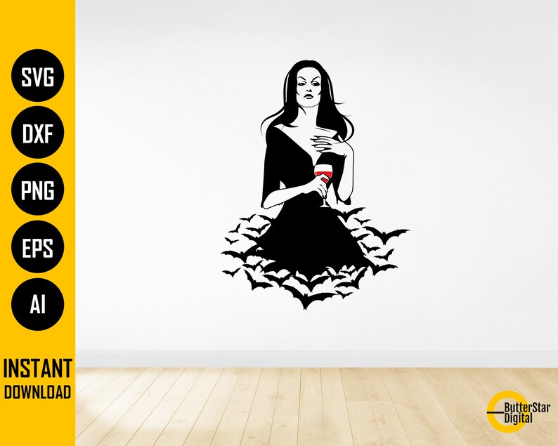 Vampire Girl SVG Spooky Bats SVG Halloween Party Decor - Etsy