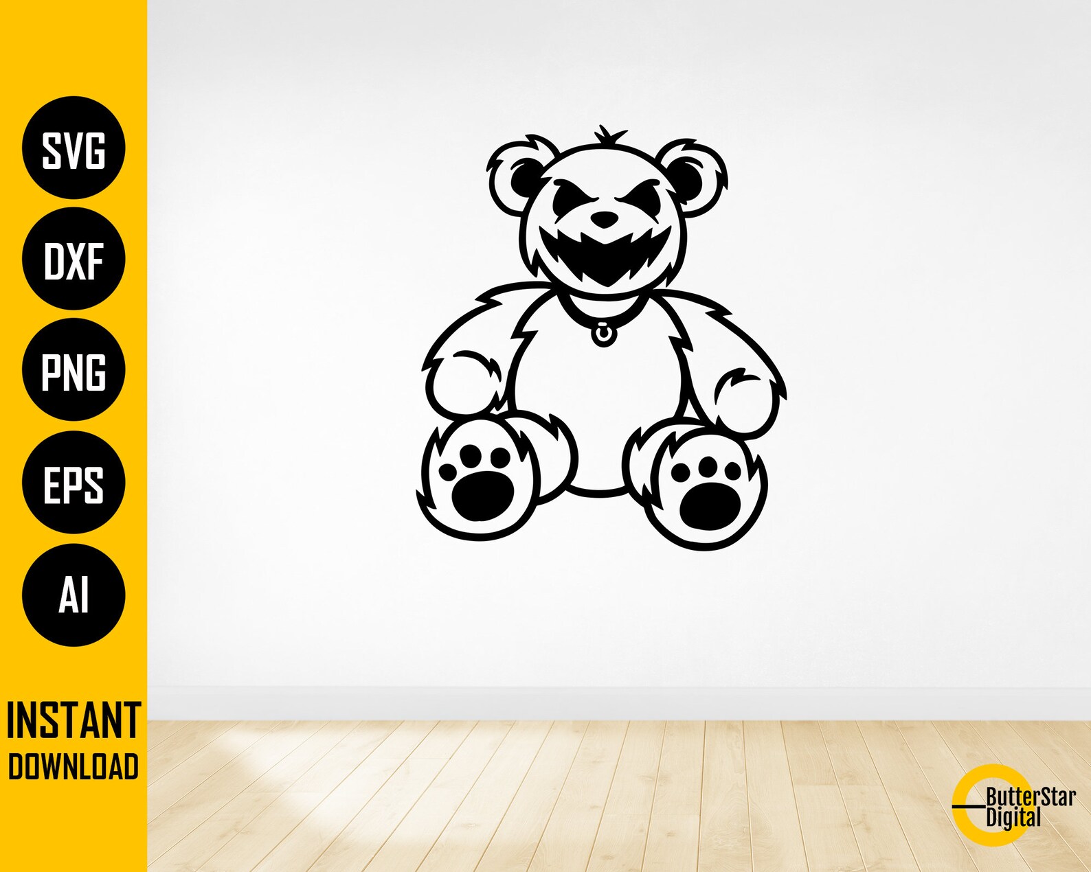 Scary Teddy Bear SVG | Creepy Cartoon Animal T-shirt Image Graphics ...