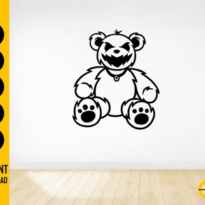 Scary Teddy Bear SVG | Creepy Cartoon Animal T-shirt Image Graphics ...