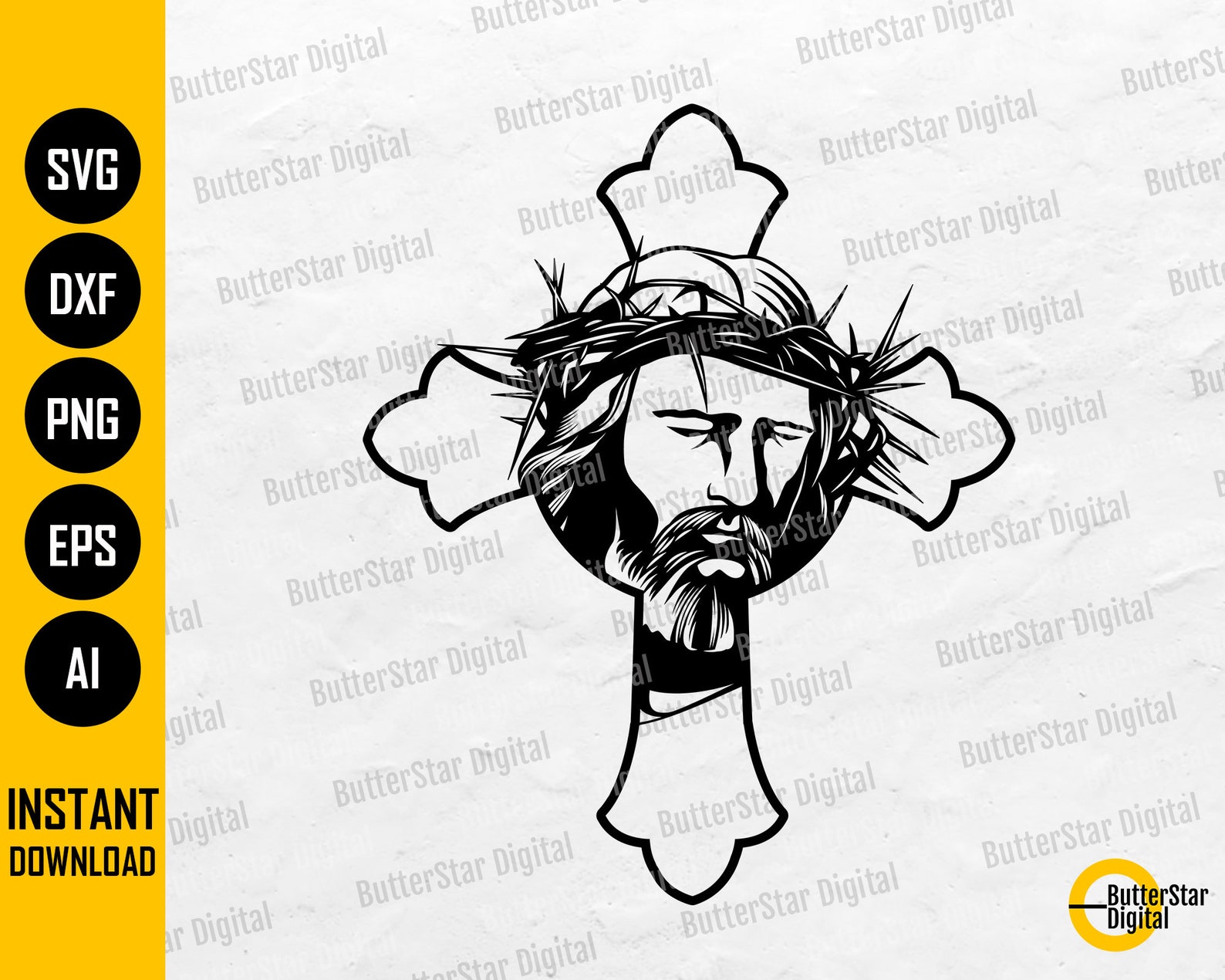 Jesus Cross SVG Jesus Christ SVG Crucifix Religious - Etsy