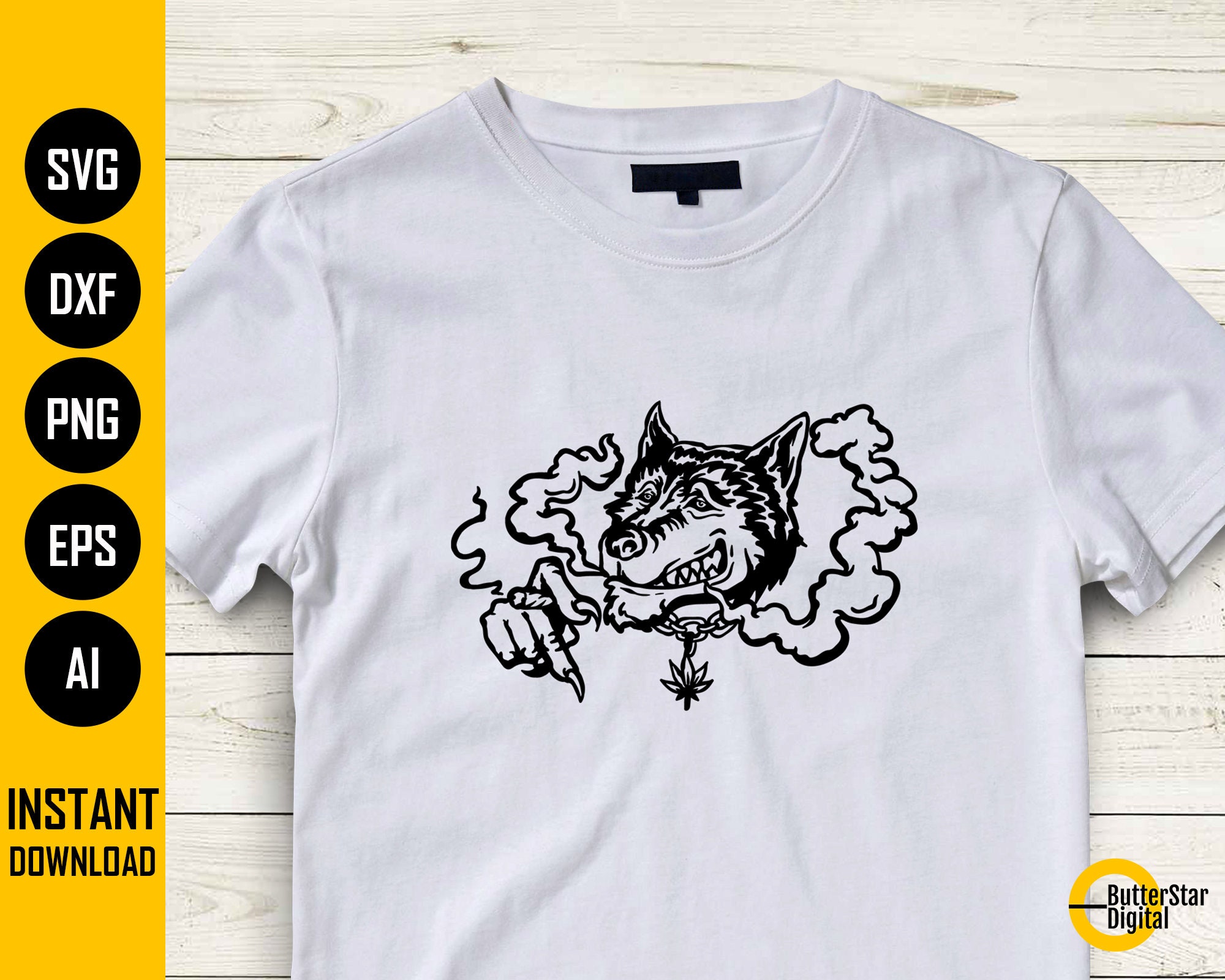 Wolf Smoking Cannabis Blunt SVG Smoke Marijuana Joint Decal - Etsy Canada