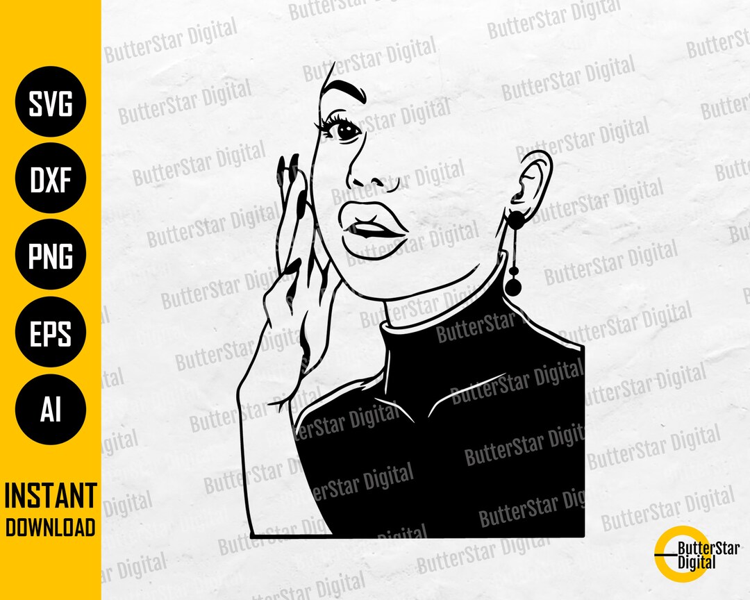 Pretty Girl Face SVG | Beauty SVG | Beautiful Woman SVG | Eyes Nose ...