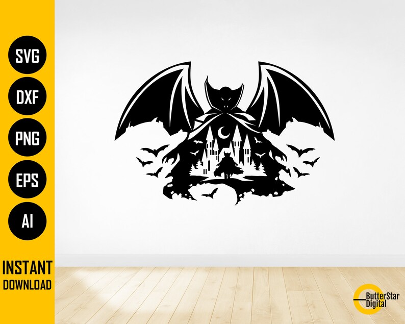 Lord Vampire SVG Horror Scene SVG Spooky Decals Wall Art - Etsy