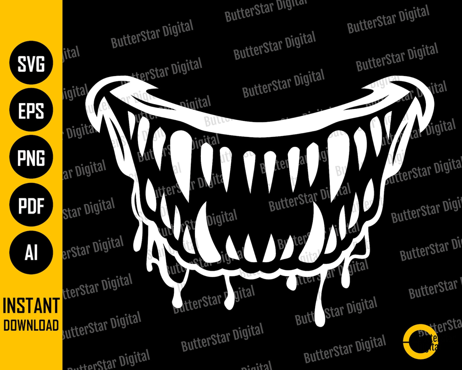 Monster Teeth Face Mask SVG Scary Sharp Fangs Facemask - Etsy