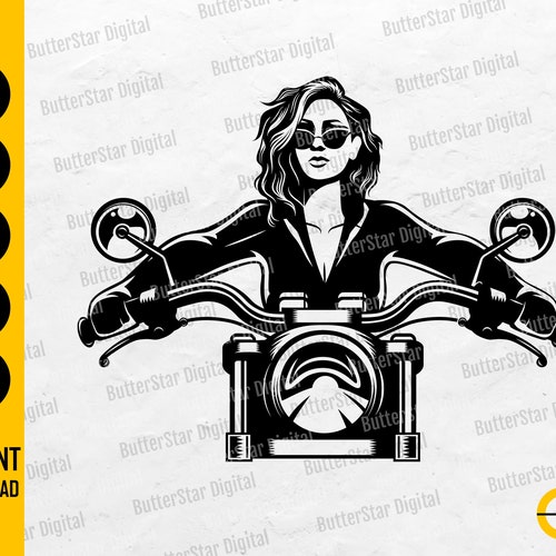 Biker Woman Svg Girl Riding Svg Motorcycle Svg Motorbike - Etsy