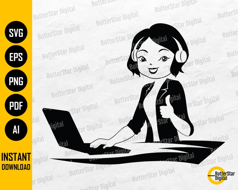 Working Woman SVG | Office Laptop Girl | Work From Home | Digital Nomad ...