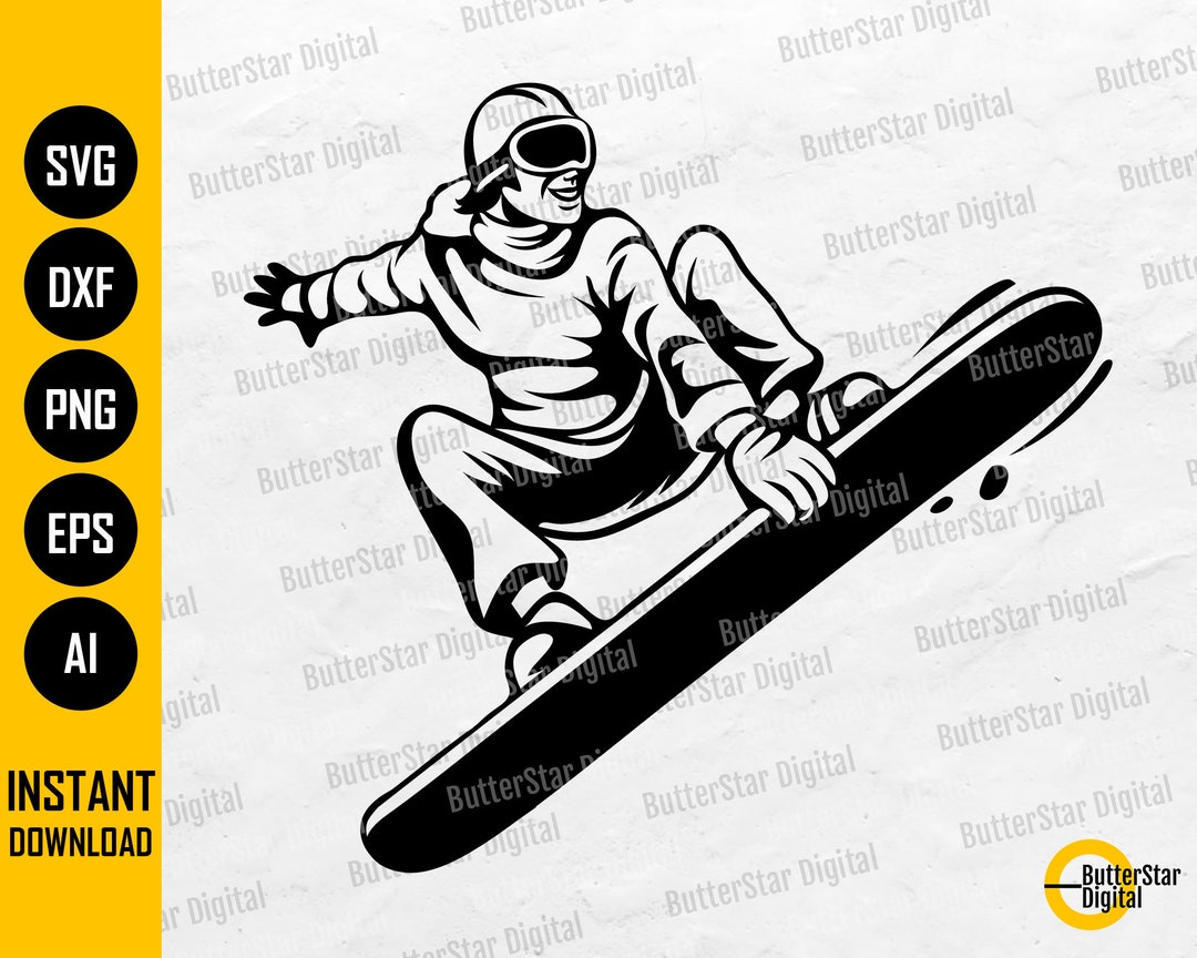 Snowboarder SVG | Snowboarding SVG | Illustration Drawing Graphics ...