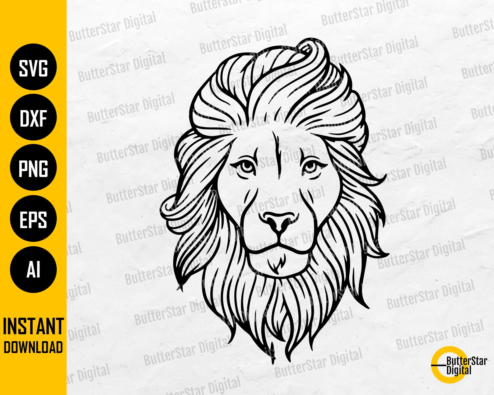 Lion Face SVG Lion Head SVG Cute Boho Lion SVG Wild - Etsy