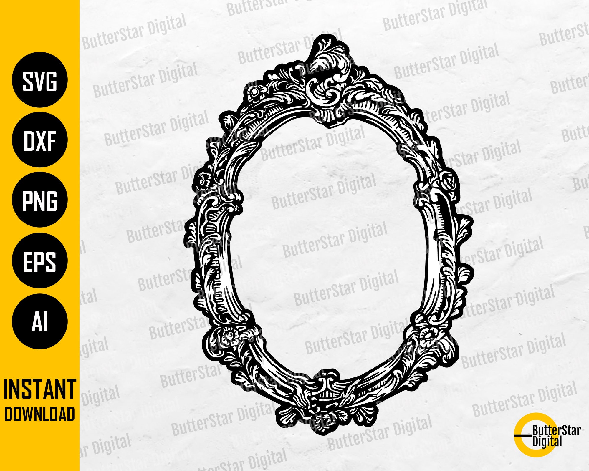 Vintage Frame SVG Old Mirror SVG Wall Art Decor Decal - Etsy