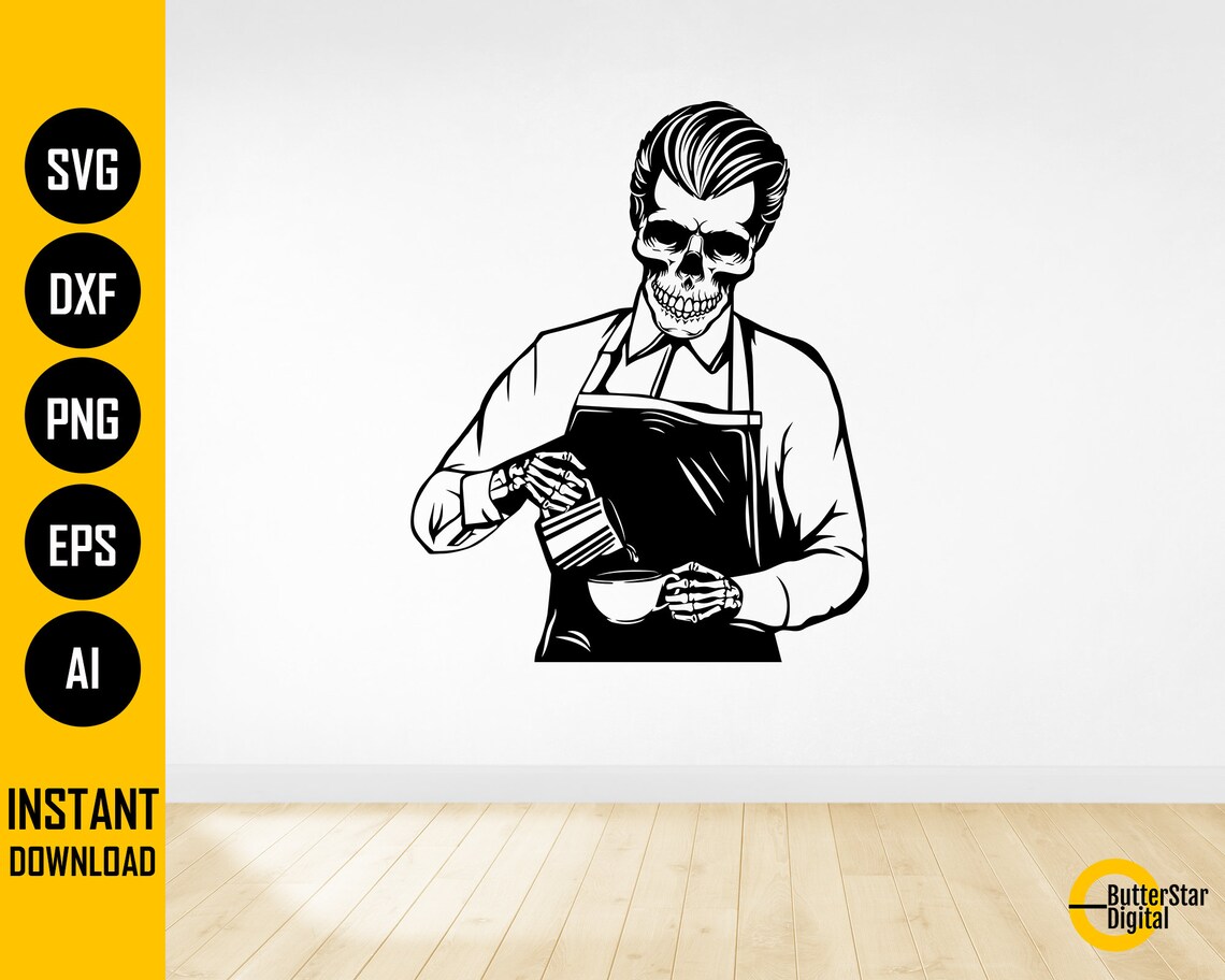 Skeleton Barista SVG Caffeinated SVG Coffee Lover SVG - Etsy