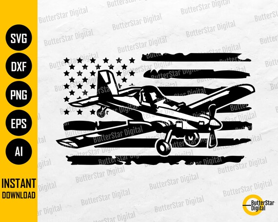 Crop Dusting Plane Vector Clipart
